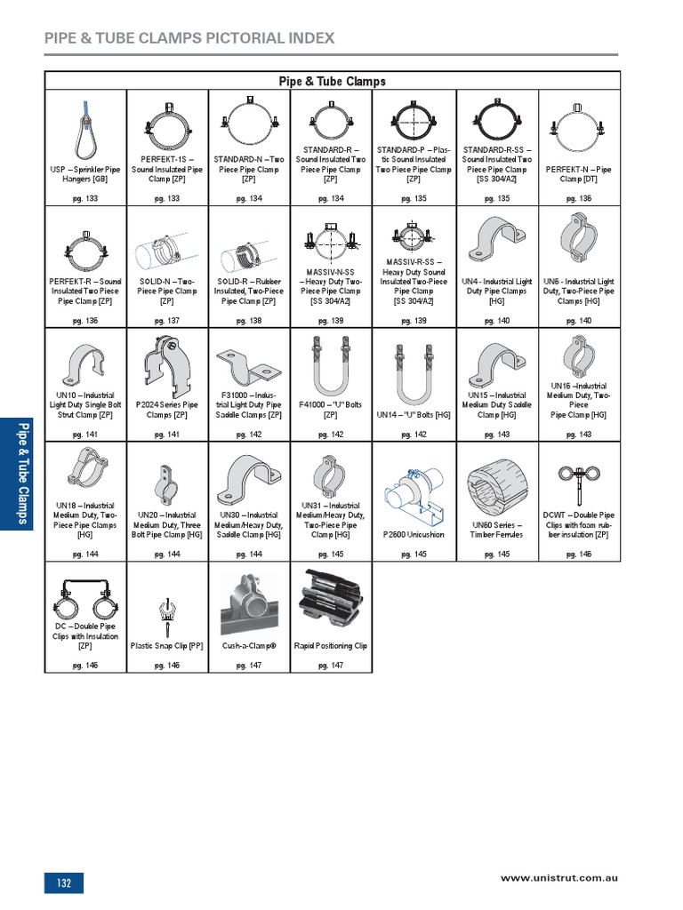 Pipe & Tube Clamps Pictorial Index: 3Lsh 7Xeh&Odpsv | PDF | Hydraulic ...
