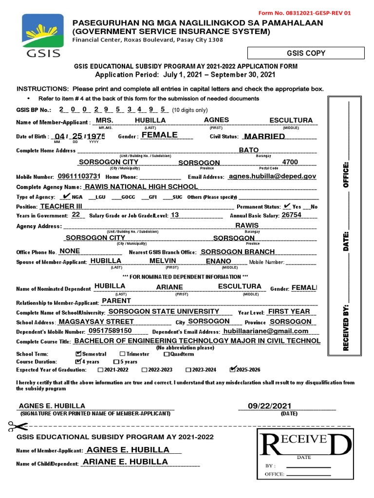 20210906-2021 GESP Application Form 03sept2021 CODED-fillable | PDF ...