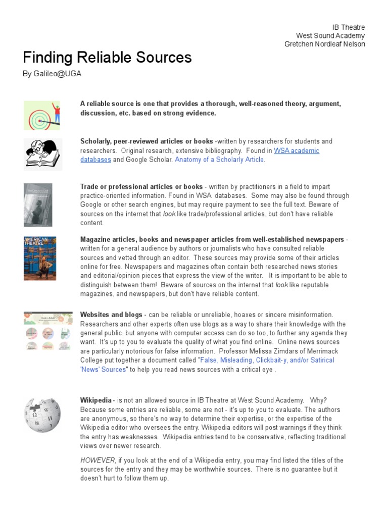 Finding Reliable Sources | Descargar gratis PDF | Academic Journal ...