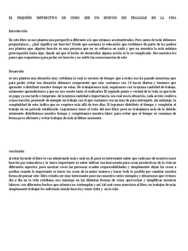 Cómo ser huevón y tener éxito | PDF | Crecimiento personal y profesional