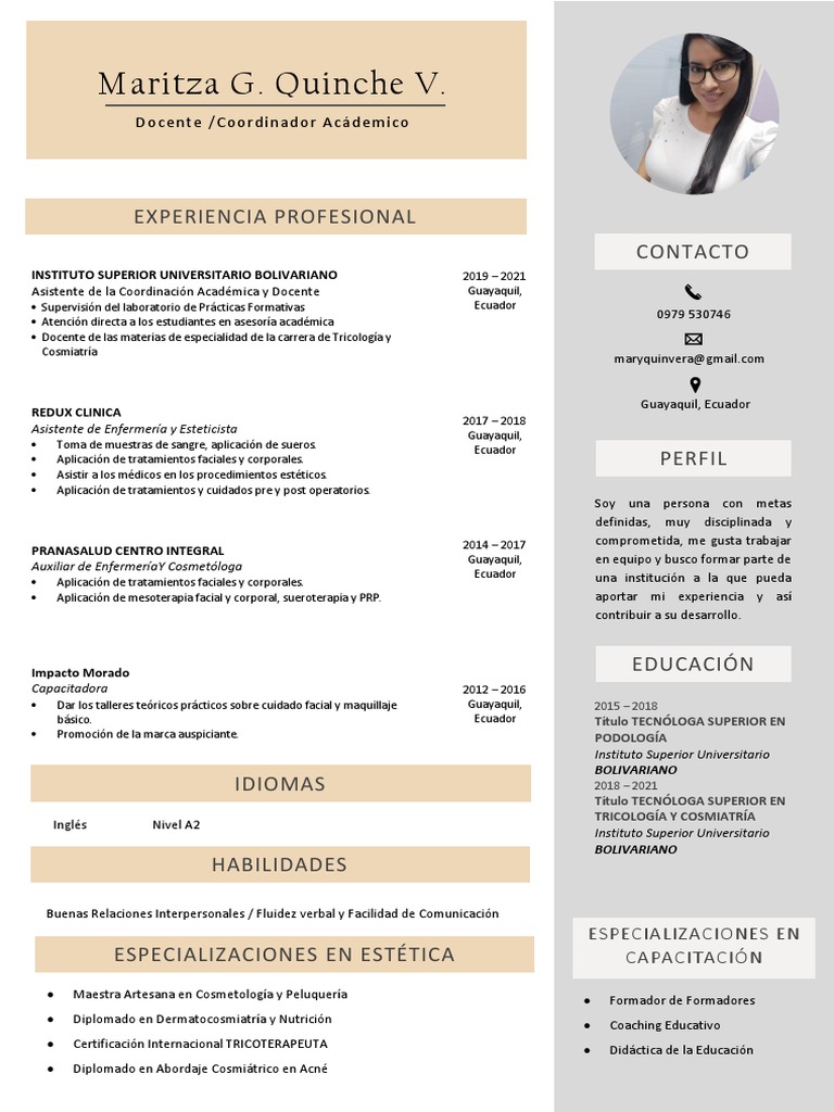 CV Maritza Quinche | PDF | Cuidado de la salud