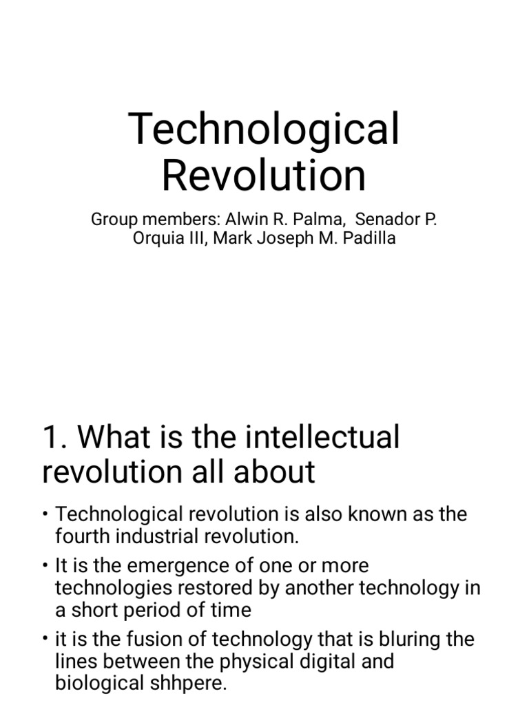 Understanding the Technological Revolution | PDF