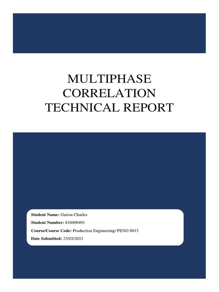Multiphase Flow Correlation Report | PDF | Fluid Dynamics | Chemistry