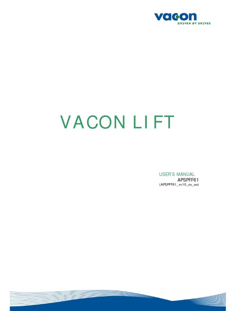 Vacon Lift: User'S Manual | PDF | Electric Motor | Parameter (Computer Programming)