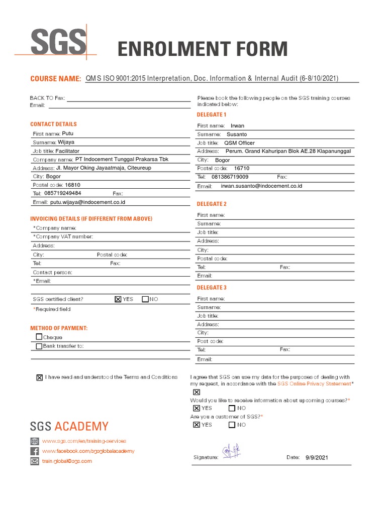 Registration Form ISO 9001 | PDF | Information Technology | Computing