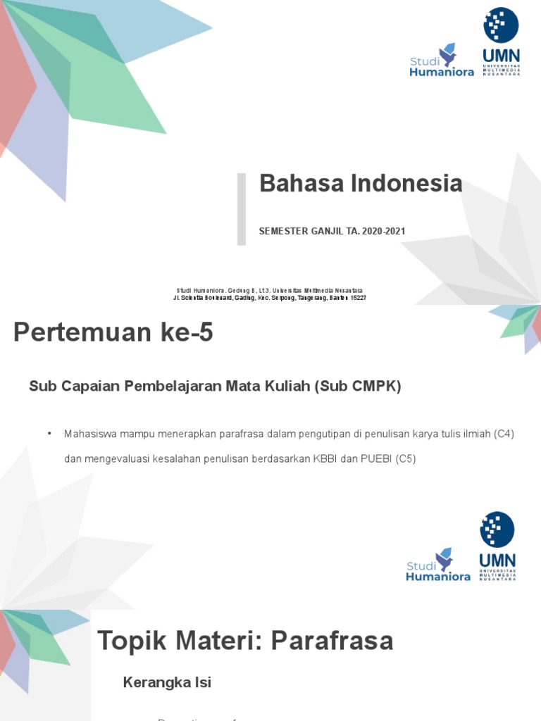 Parafrasa | PDF | Seni & Disiplin Bahasa