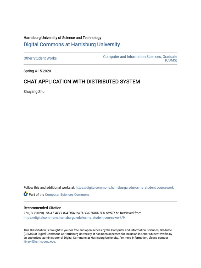 Chat Application With Distributed System Pdf Internet Protocol