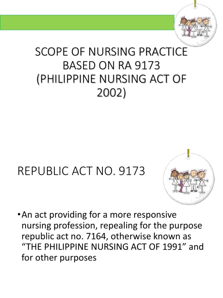 Scope of Nursing Practice Under RA 9173 | PDF | Nursing | U.S ...