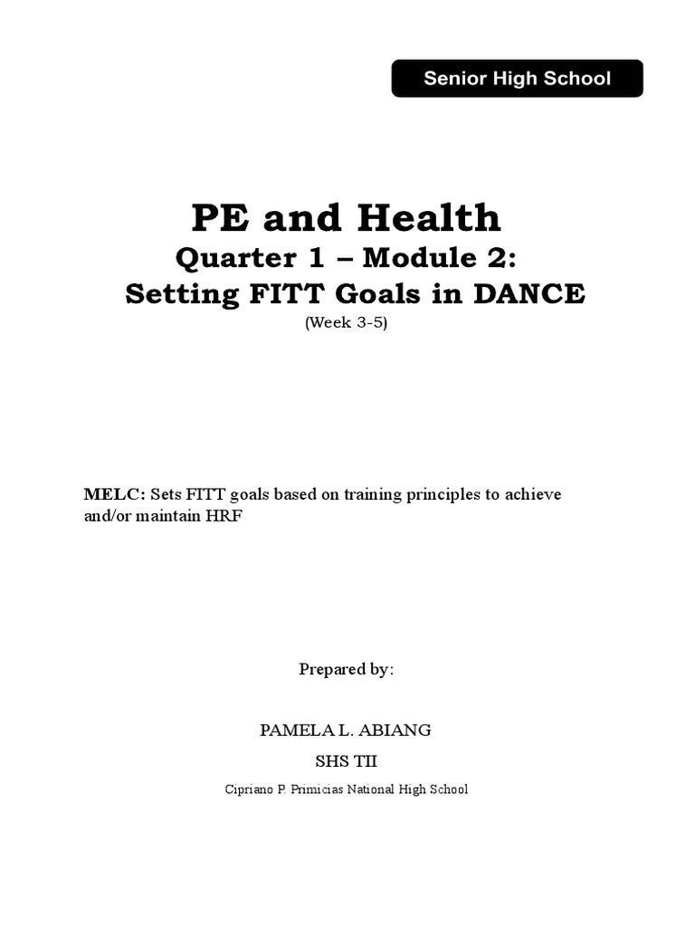 Physical Education and Health 3 Grade 12 Module 2 | PDF | Physical ...