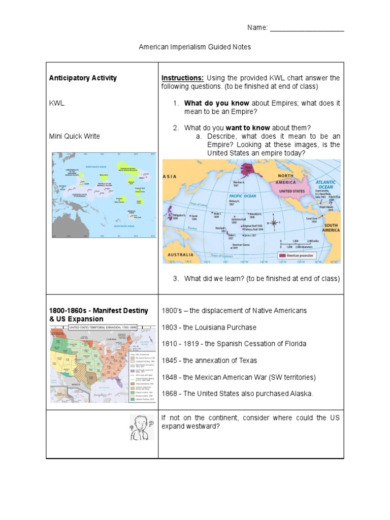Anticipatory Activity Instructions: Using The Provided KWL Chart Answer ...