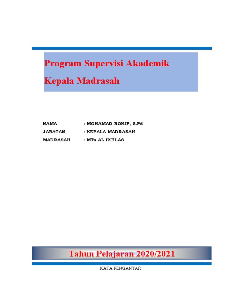 Supervisi-Kepala-Sekolah-MTs AL IKHLAS 2020 | PDF