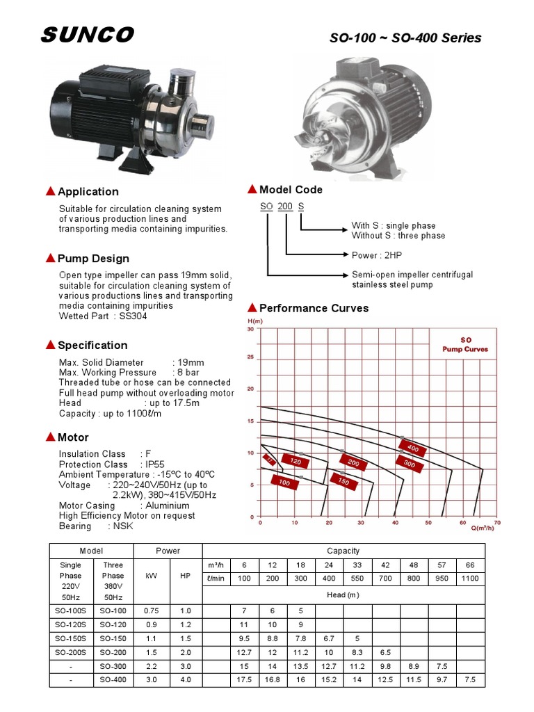 Sunco: SO-100 SO-400 Series | PDF | Mechanical Engineering ...