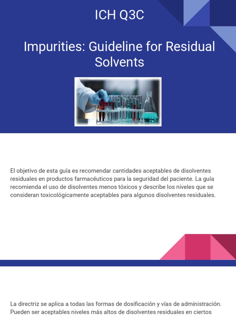 Ich Q3C | PDF | Medicamentos con receta | Solvente