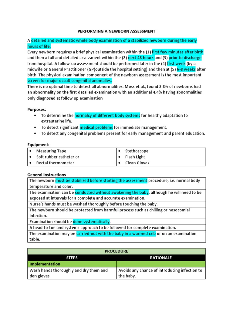 A Comprehensive Guide to Newborn Assessment: Evaluating the Health and ...