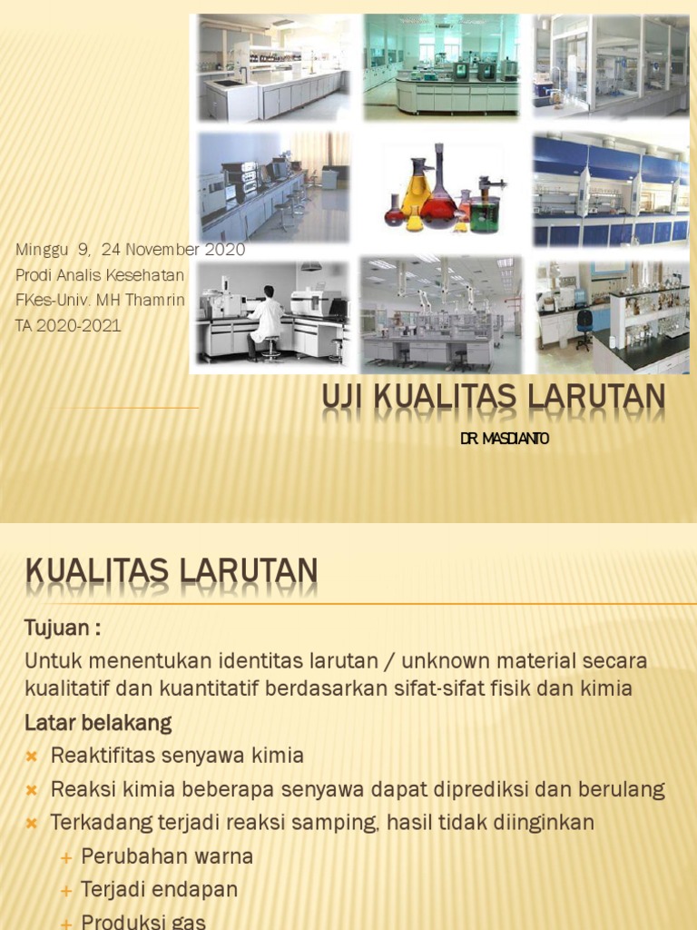 Minggu 9 Uji Kualitas Larutan Anakes | PDF