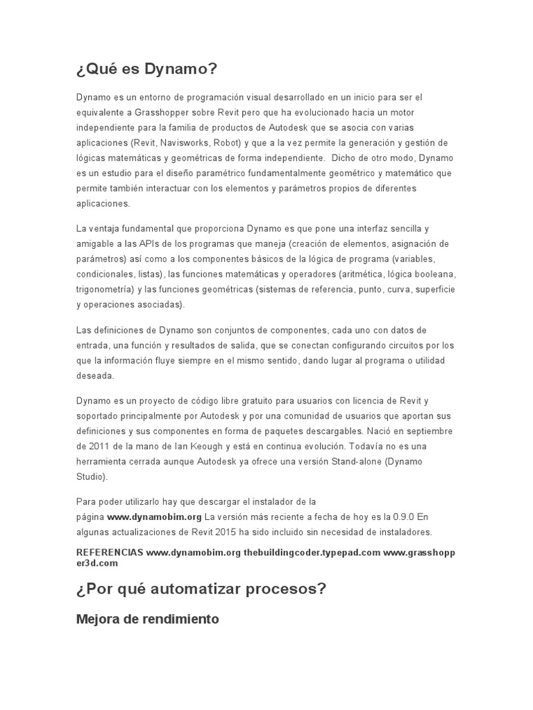Qué Es Dynamo | PDF | Autodesk Revit | Informática