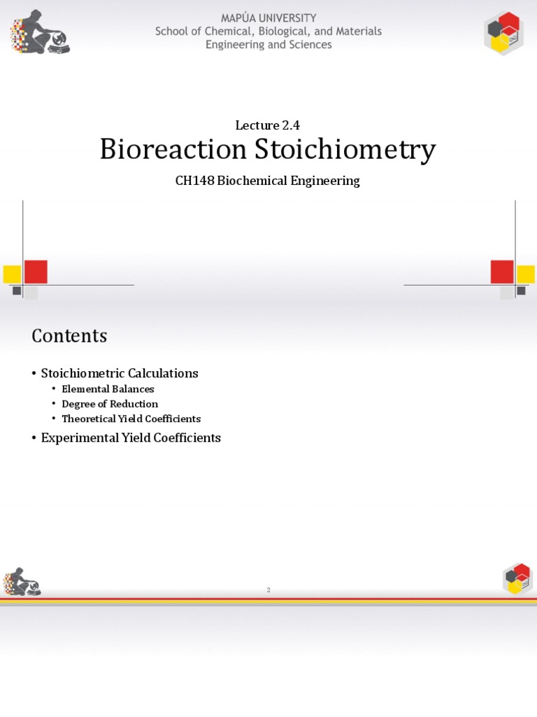 2.4 Bioreaction Stoichiometry | PDF | Stoichiometry | Redox