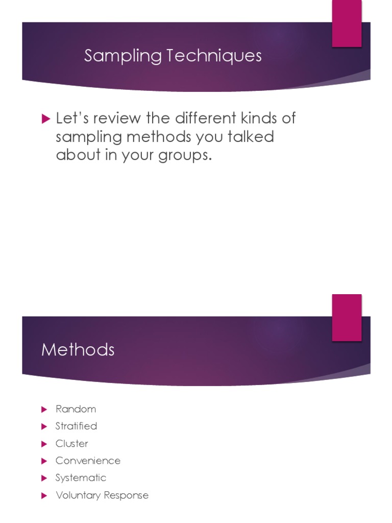 Day 2 - Sampling Techniques 1 | PDF | Sampling (Statistics) | Statistics