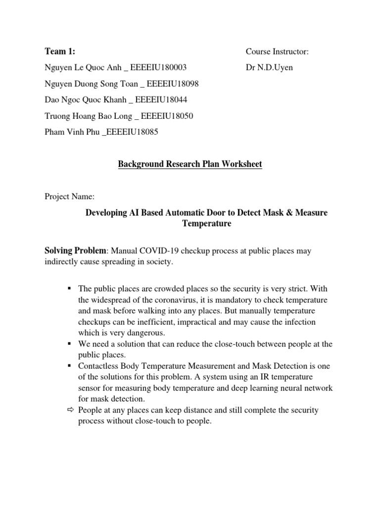 Background Research Plan | PDF | Computer Vision | Infrared
