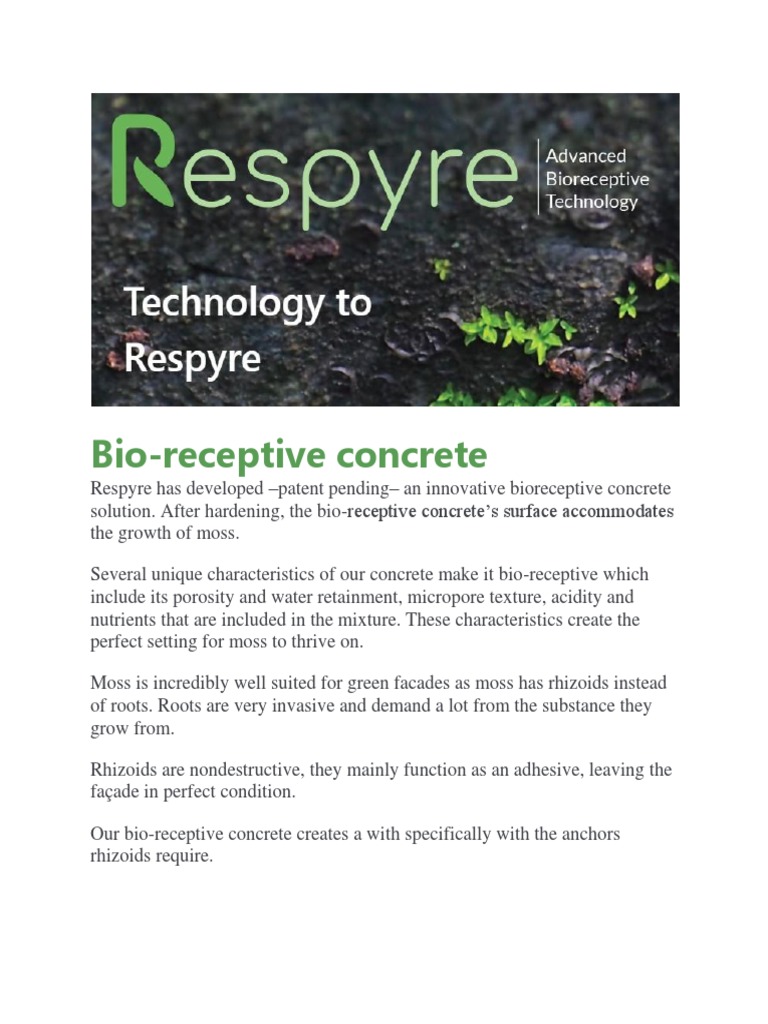 Respyre (Bioreceptive Technology) | PDF | Moss | Water