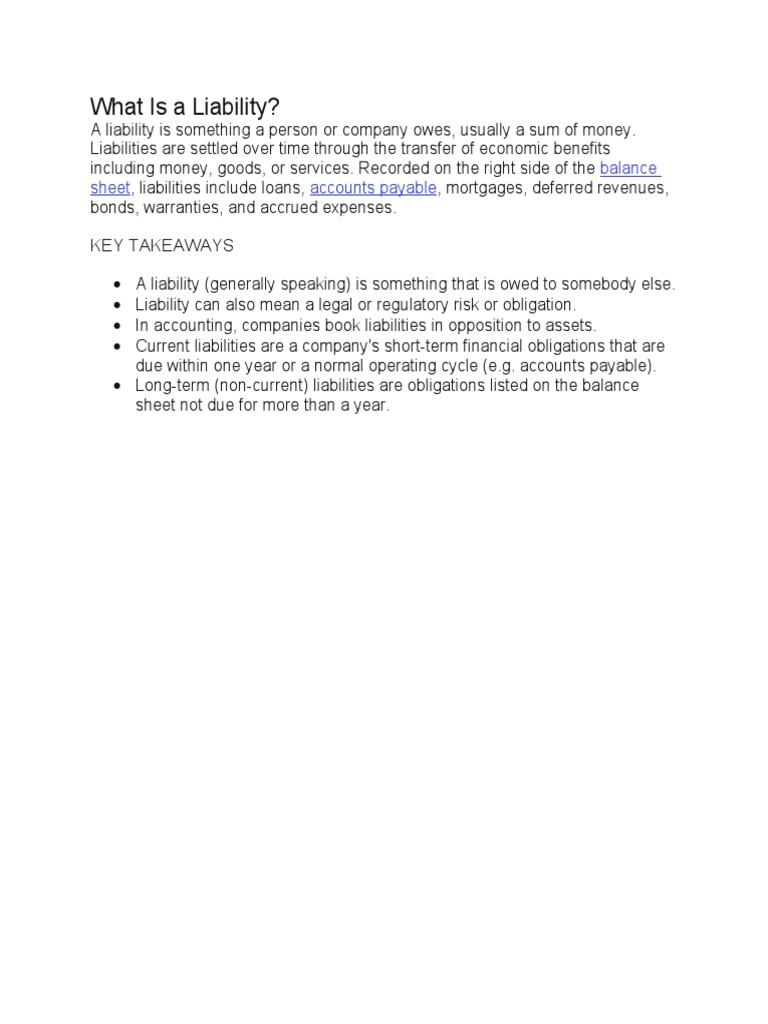 What Is A Liability | PDF | Career & Growth | Finance & Money Management