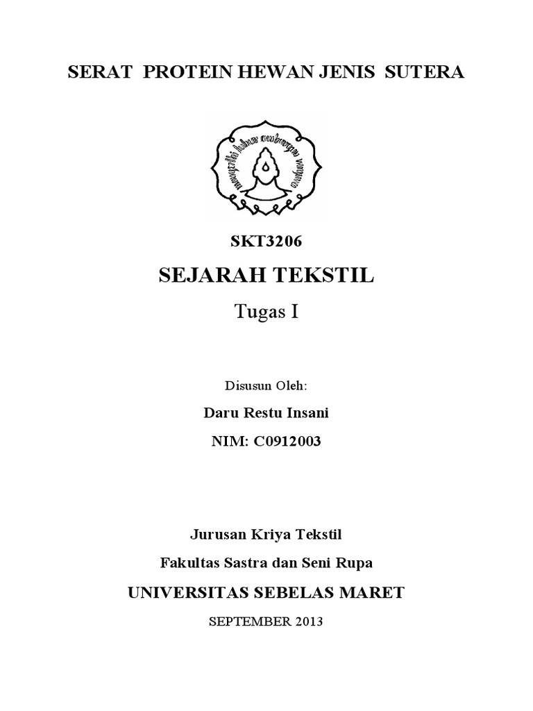 Serat Protein Hewan Jenis Sutera Skt3206 | PDF