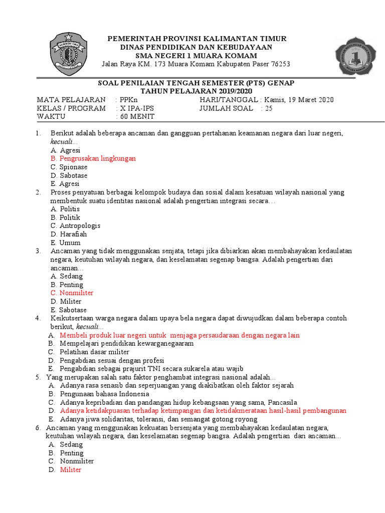 PPKN PTS GENAP | PDF