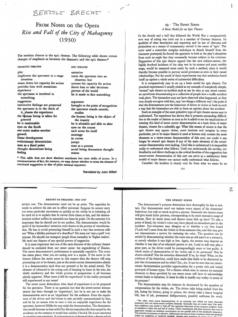 Brecht - Theory.ocr | PDF | Theatre | Reason