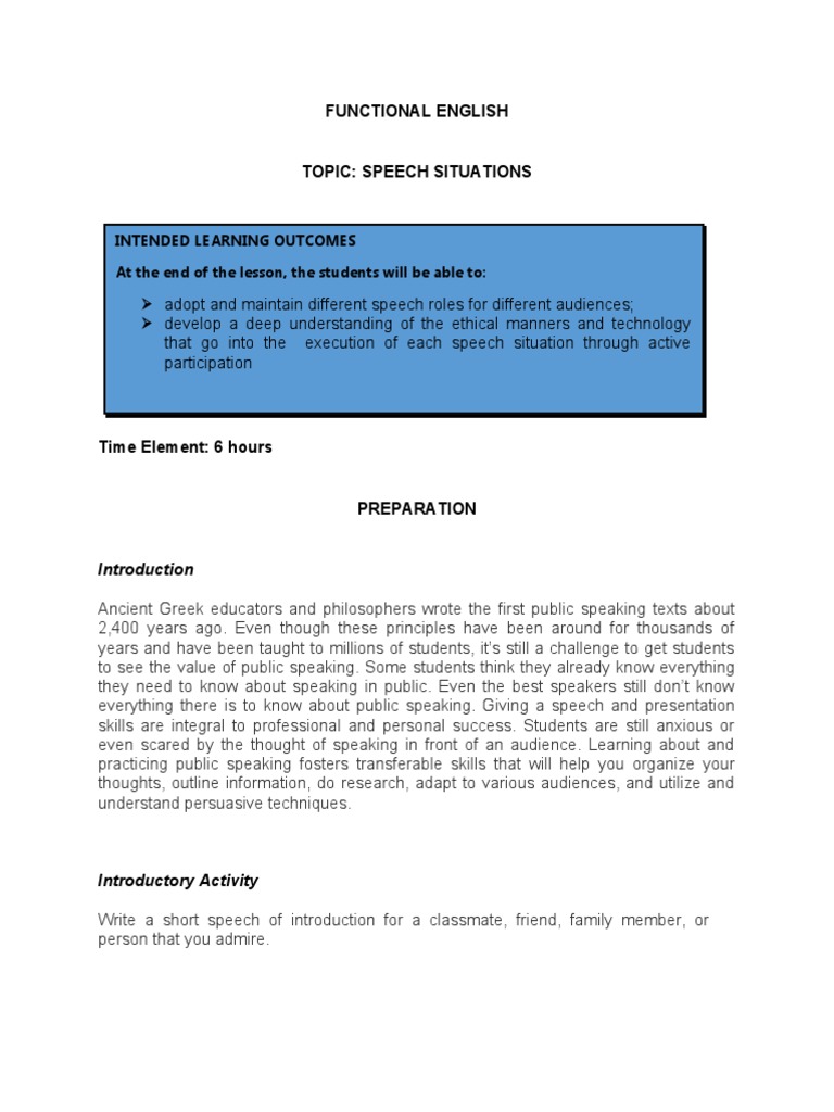 Functional English Course Pack | PDF | Interview | Public Speaking