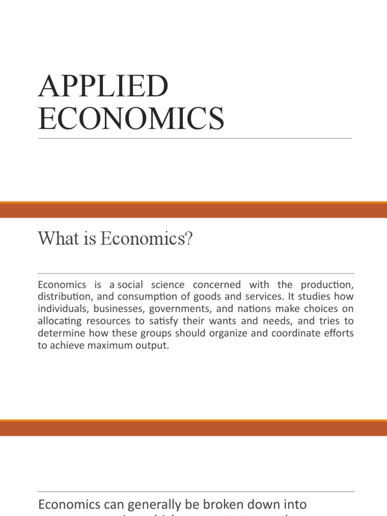 APPLIED ECONOMICS-definition and Terms (Autosaved) | PDF | Economics ...