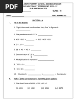 Math Question Class 1 | PDF | Mathematics