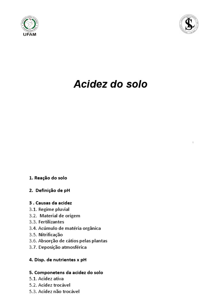Acidez Do Solo | PDF | Ph | Ácido
