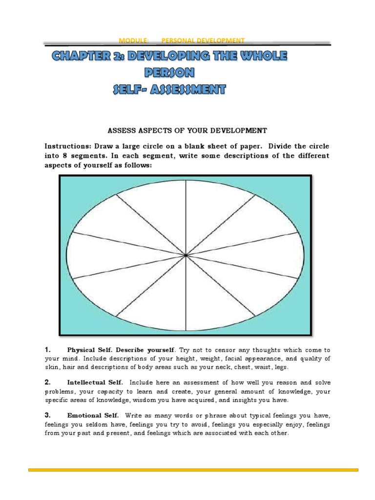 Assessing Your 8 Aspects of Self | PDF | Feeling | Senses