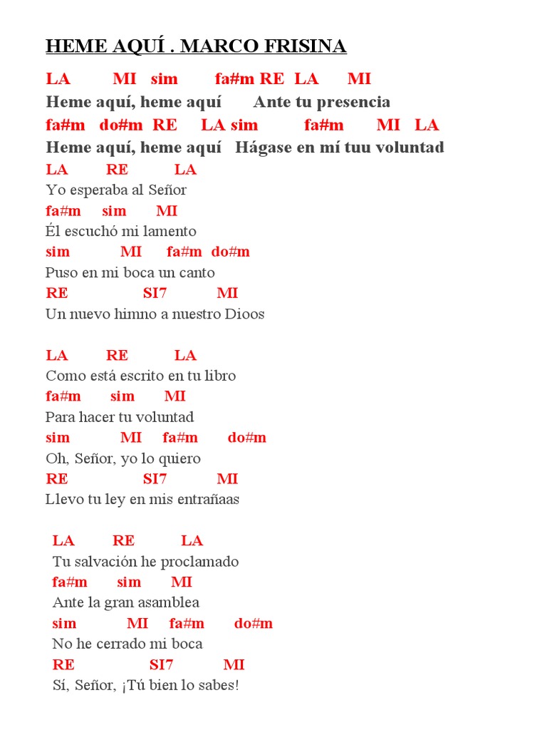 Heme Aqui - Marco Frisina | PDF