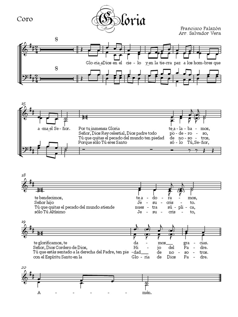 Gloria Palazon Coro | PDF | Teología | Creencia religiosa y doctrina