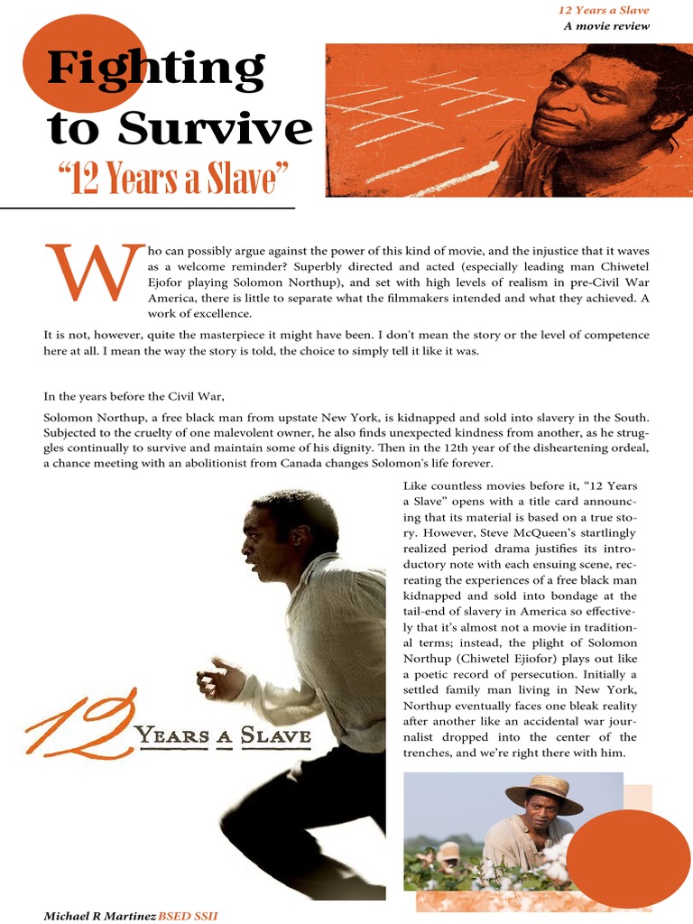 "12 Years a Slave: A Poignant Review" | PDF