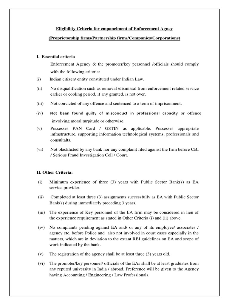 Empanelment of Agency Under SARFAESI Act Format | PDF | Reserve Bank Of ... Empanelment of Agency Under SARFAESI Act Format | PDF | Reserve Bank Of ...
