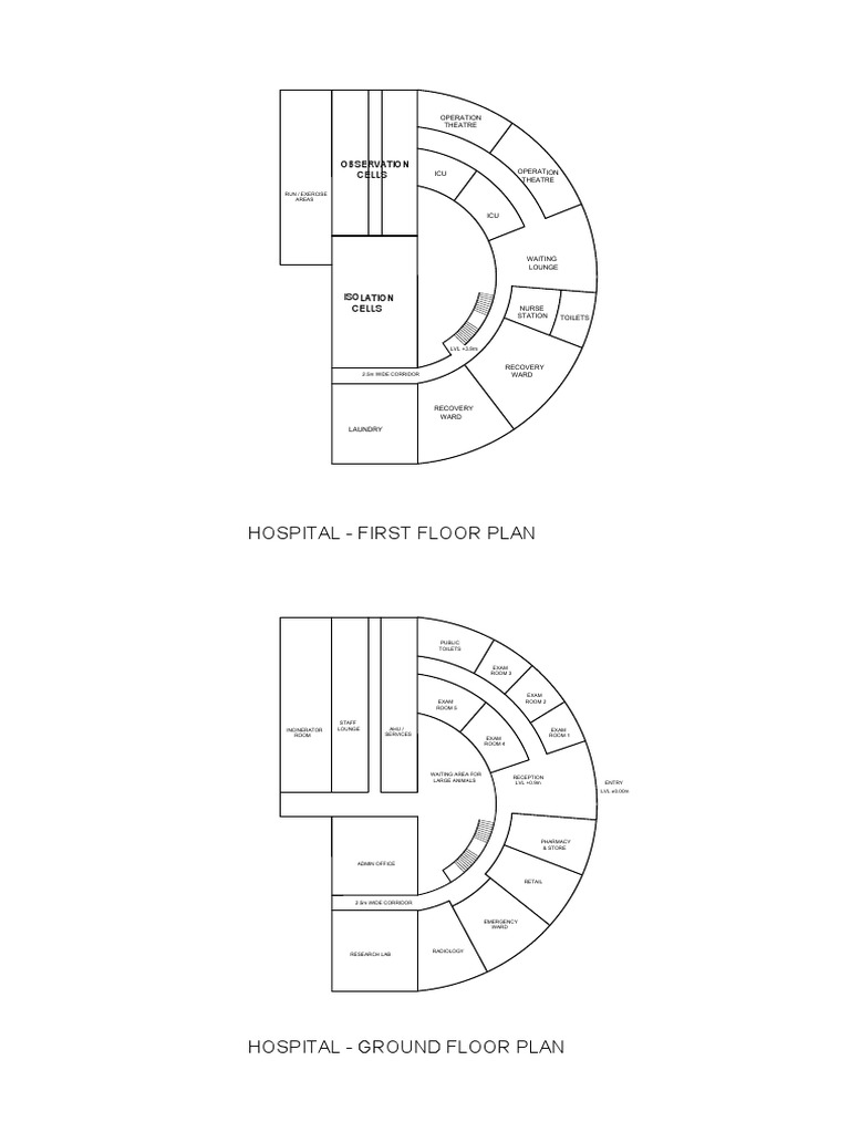 Hospital - First Floor Plan: Observation Cells | Download Free PDF ...