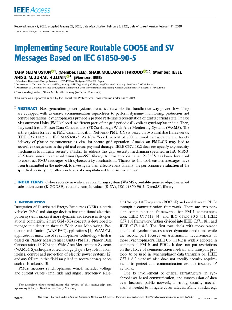 Implementing Secure Routable GOOSE and SV Messages Based On IEC 61850-90-5 | PDF | Internet ...