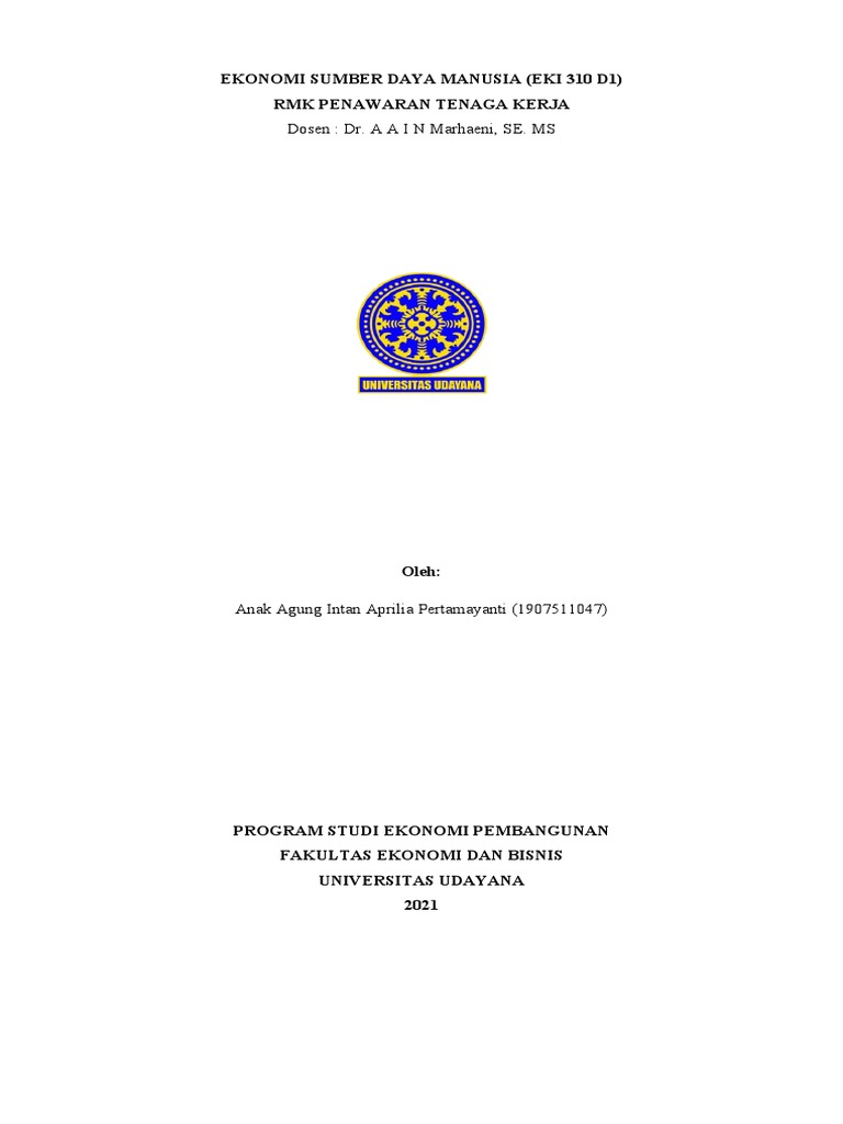 RMK ESDM 2 Penawaran Tenaga Kerja | PDF | Ilmu Sosial