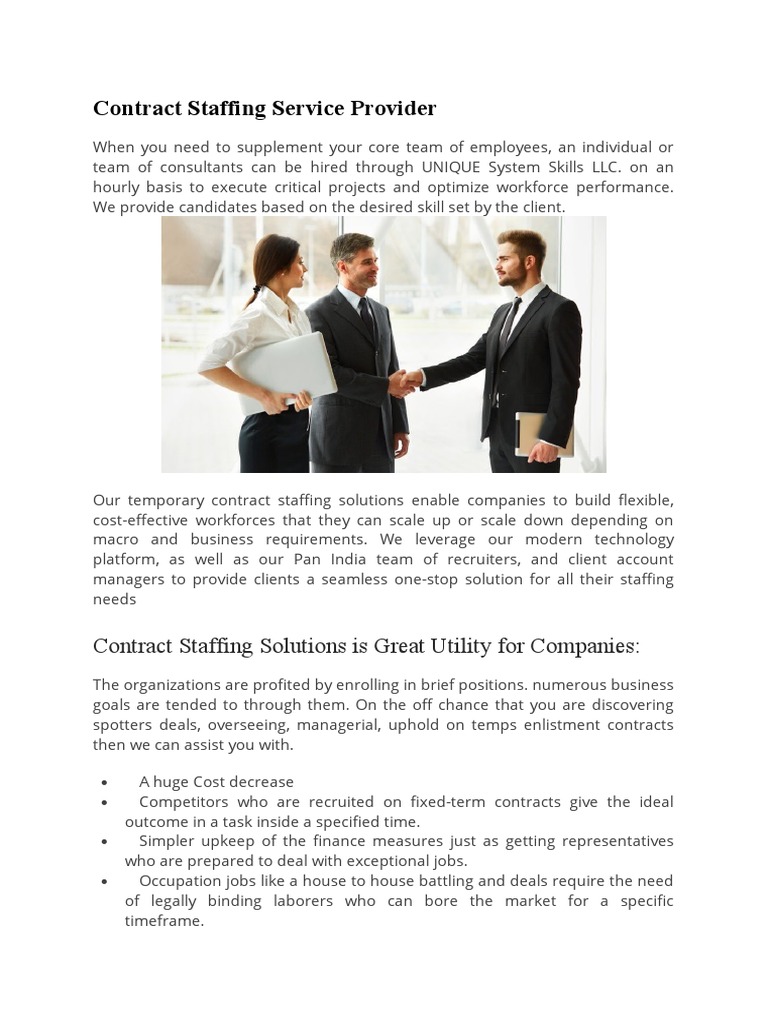 Contract Staffing Service Provider | PDF | Business