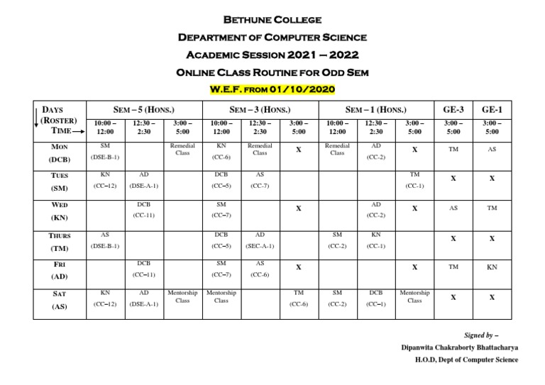 Computer Science Class Schedule | PDF | Science & Mathematics