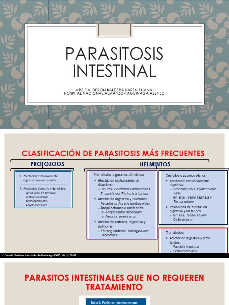 Parasitosis Intestinal | PDF | Diarrea | Especialidades Medicas