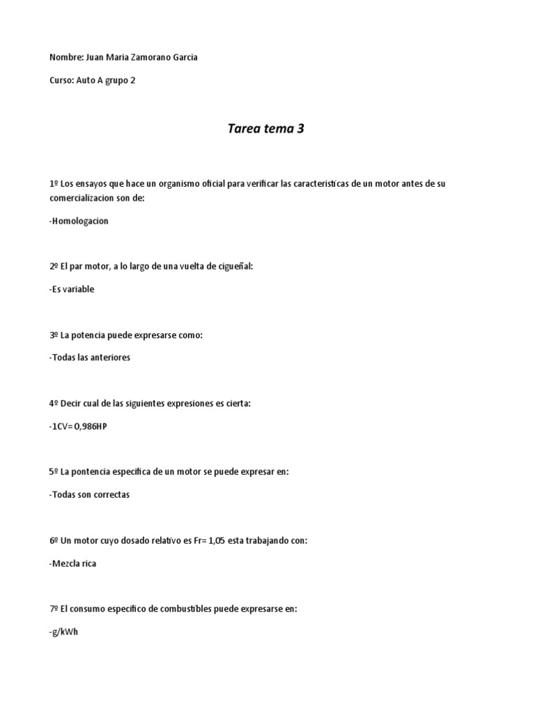 Tarea Tema 3 Motores | PDF