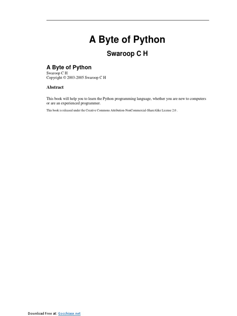 Byteofpython Pdf Parameter Computer Programming Python Programming Language
