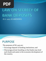 Law On Bank Secrecy (Ra 1405) | PDF | Banks | Deposit Account