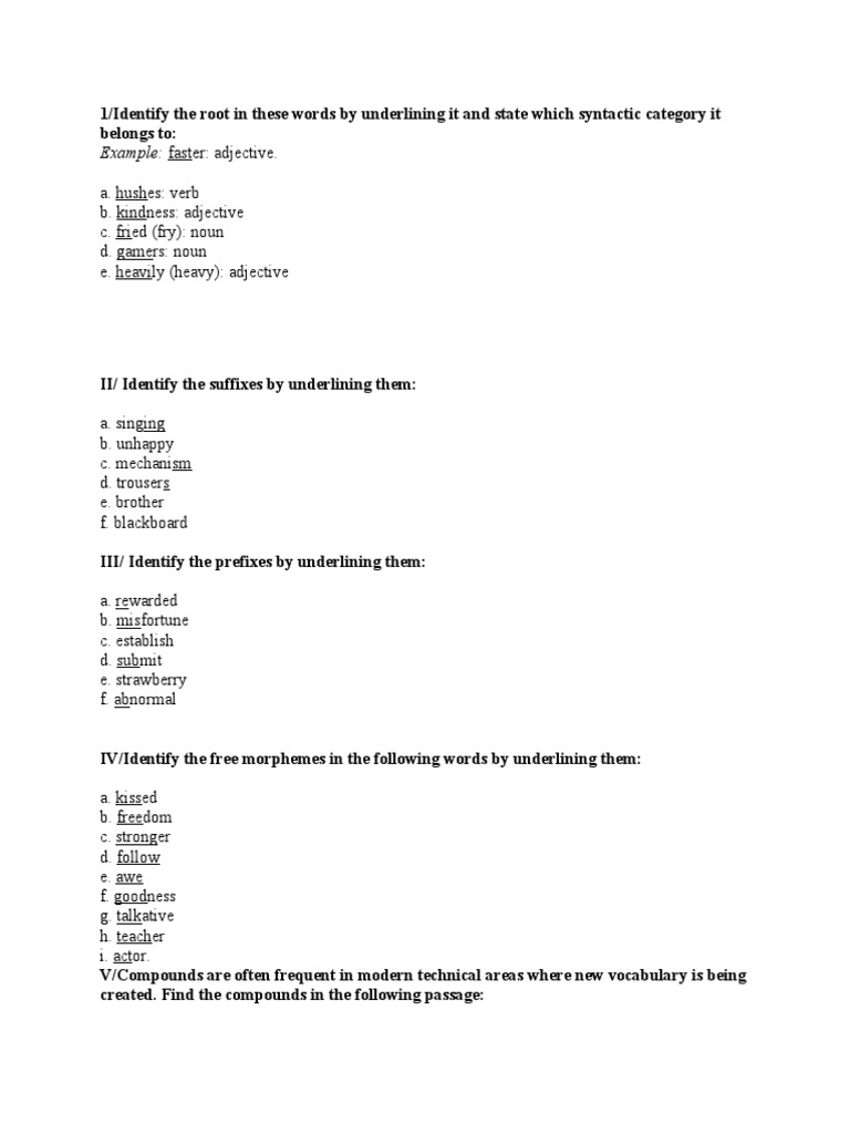 Morphology and Syntax Assignment 3 | PDF | Adjective | Subject (Grammar)
