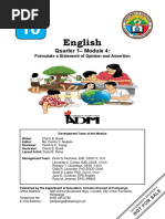 English 10 Quarter 4 Module 4 | PDF | Clause | Pronoun