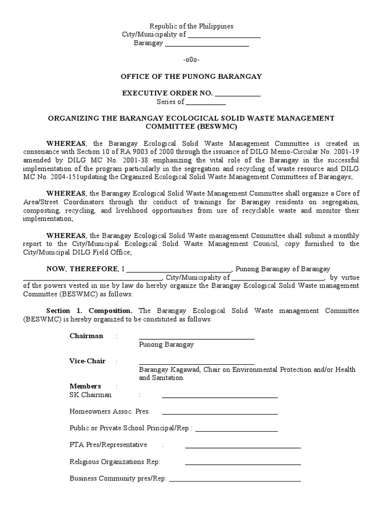 BESWMC | PDF | Waste Management | Economies