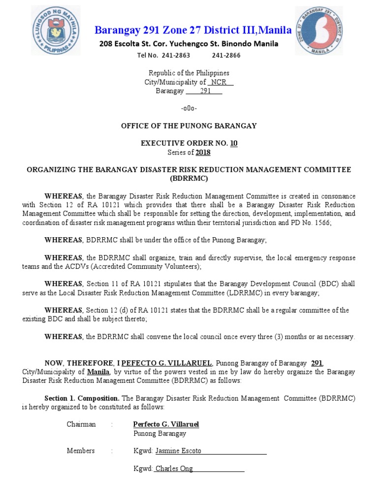 BDRRMC | PDF | Emergency Management | Safety